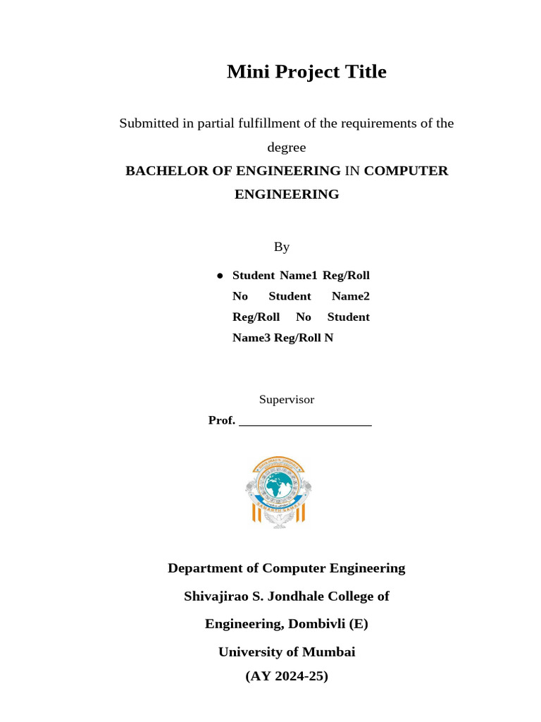 S.E Mini - Project - Report | PDF