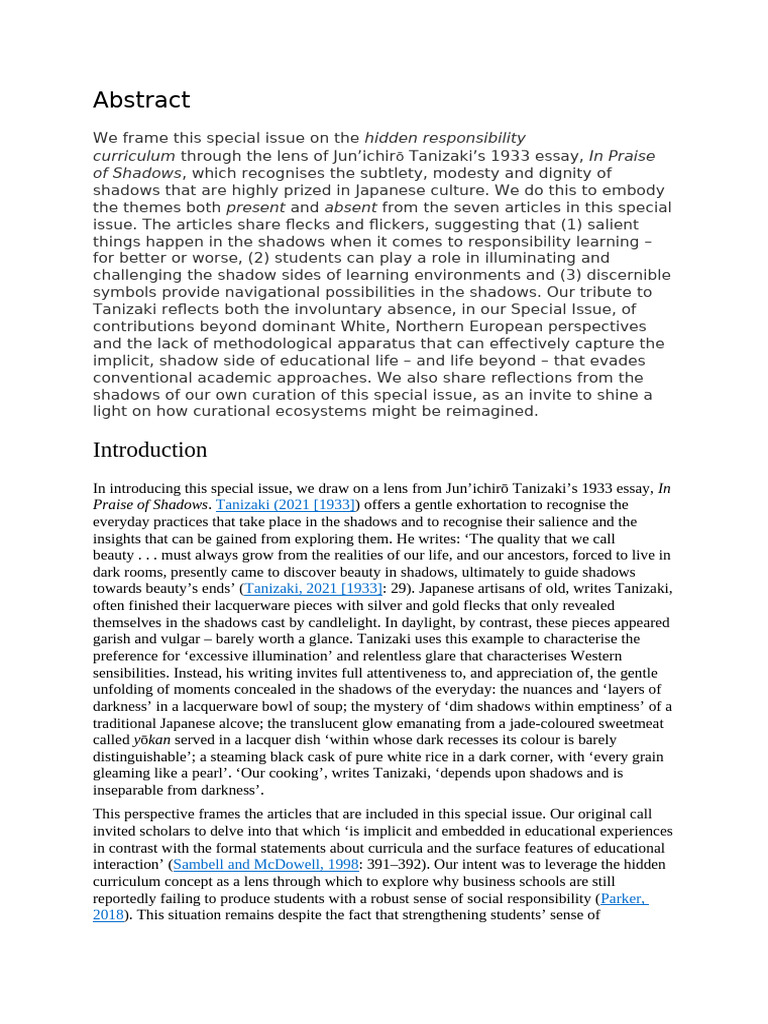 In Praise of Shadows | PDF