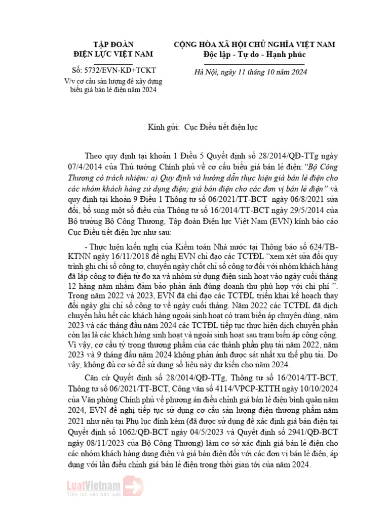 Công văn-5732-EVN-KD+TCKT | PDF