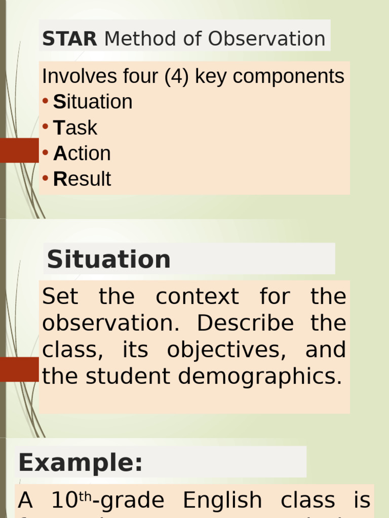 STAR Method of Observation | PDF