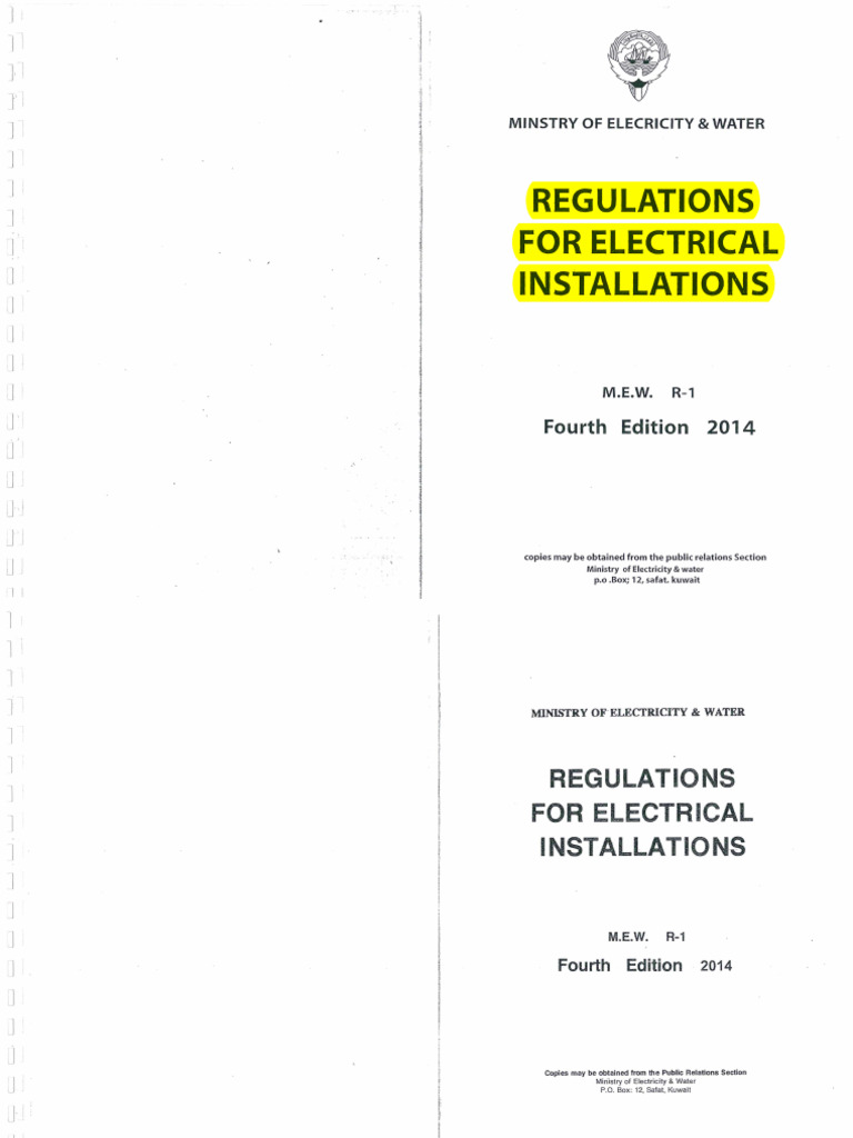 Electrical Installation Regulations M.E.W. | PDF