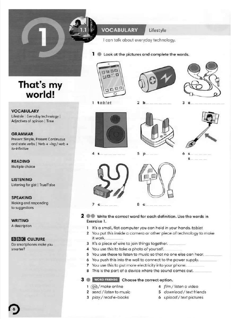 UNIT 1 WORKBOOK YW3 | PDF