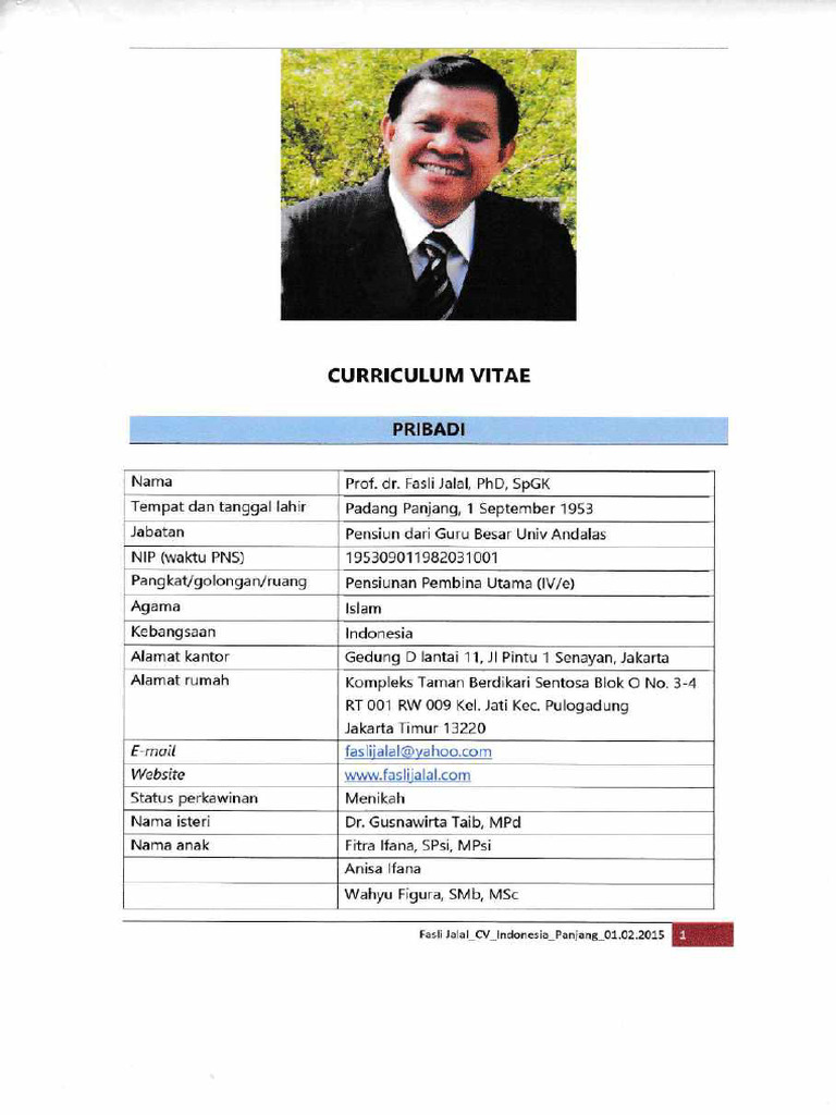 CV. Prof Fasli - Compressed Compressed | PDF