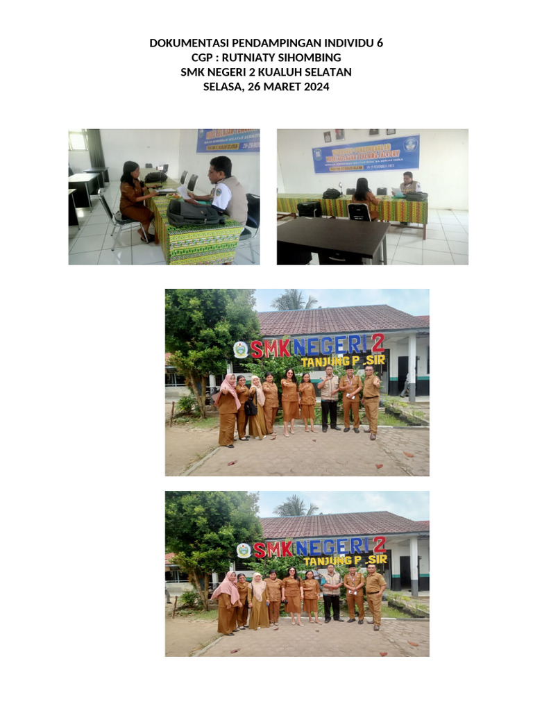 Dokumentasi Pendampingan Individu 6 SMKN2 Kusel | PDF