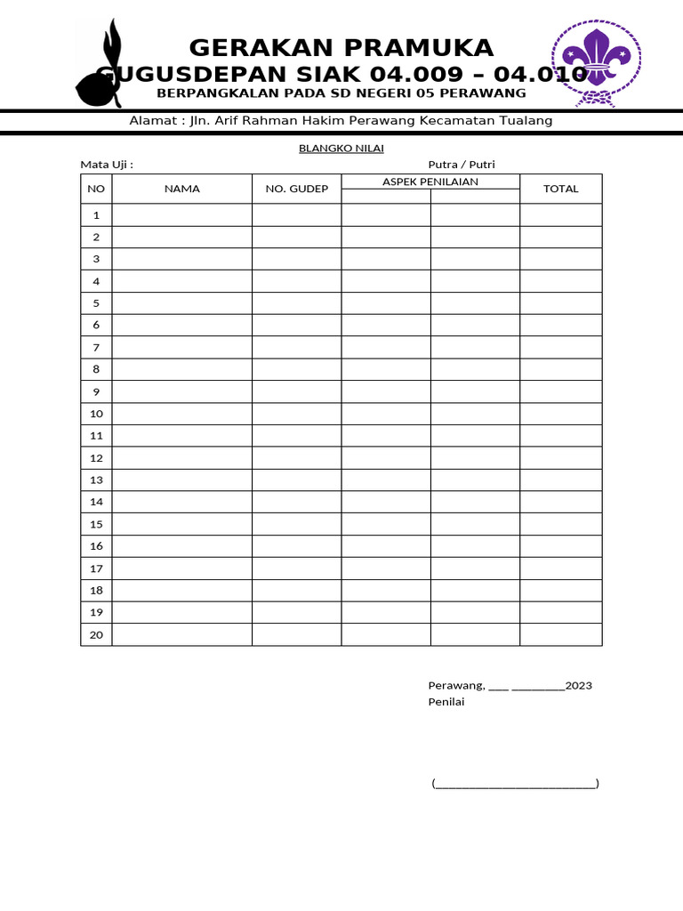 Blangko Nilai | PDF