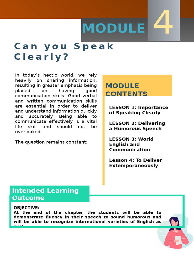 Can You Speak Clearly?: Intended Learning Outcome | PDF