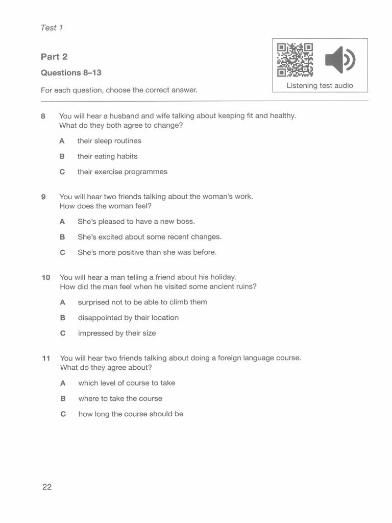 B1 Preliminary 2 - 2020 - Practice Tests+answer Key-22-31 | PDF