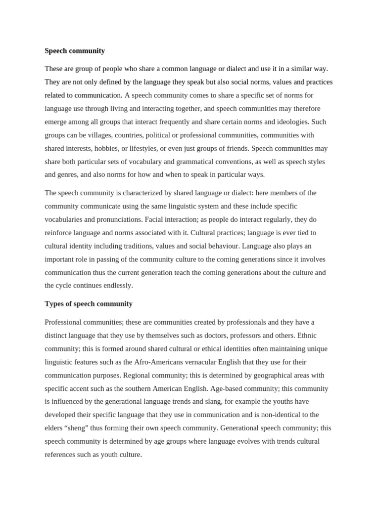 Freddie Speech Community | PDF