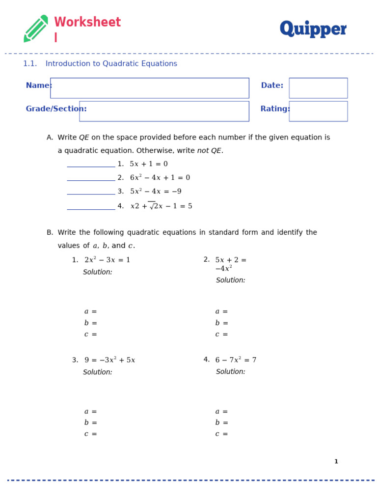 ME Math 9 Q1 0101 WS1 (1) | PDF
