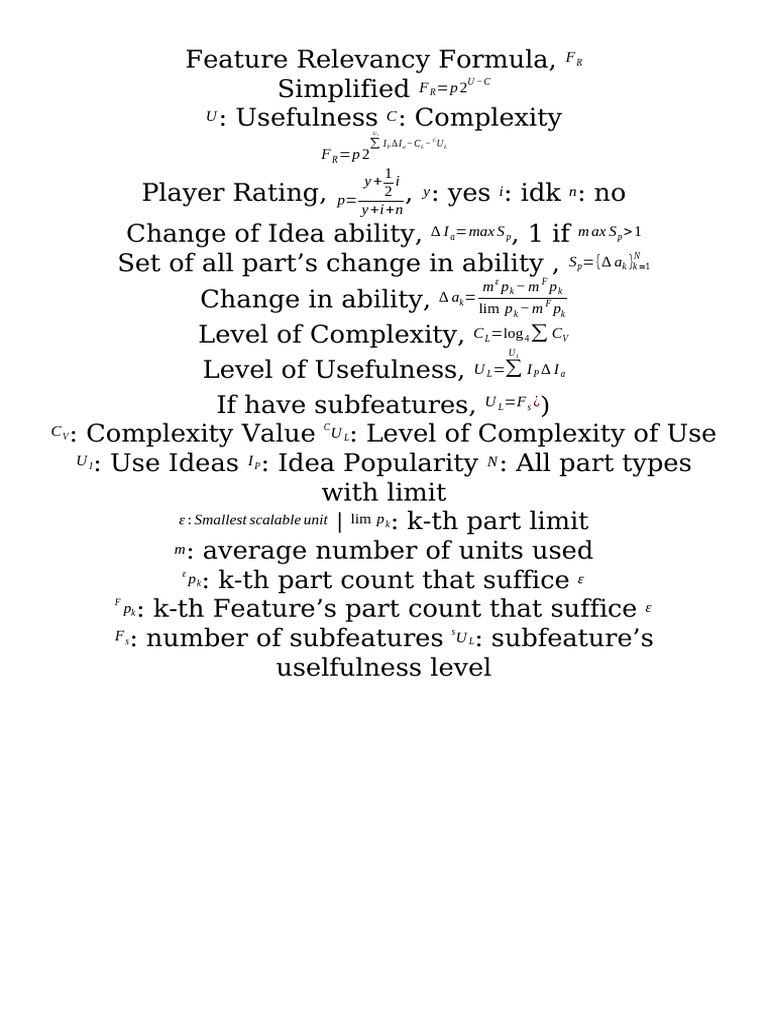 Feature Relevancy Formula Crap | PDF