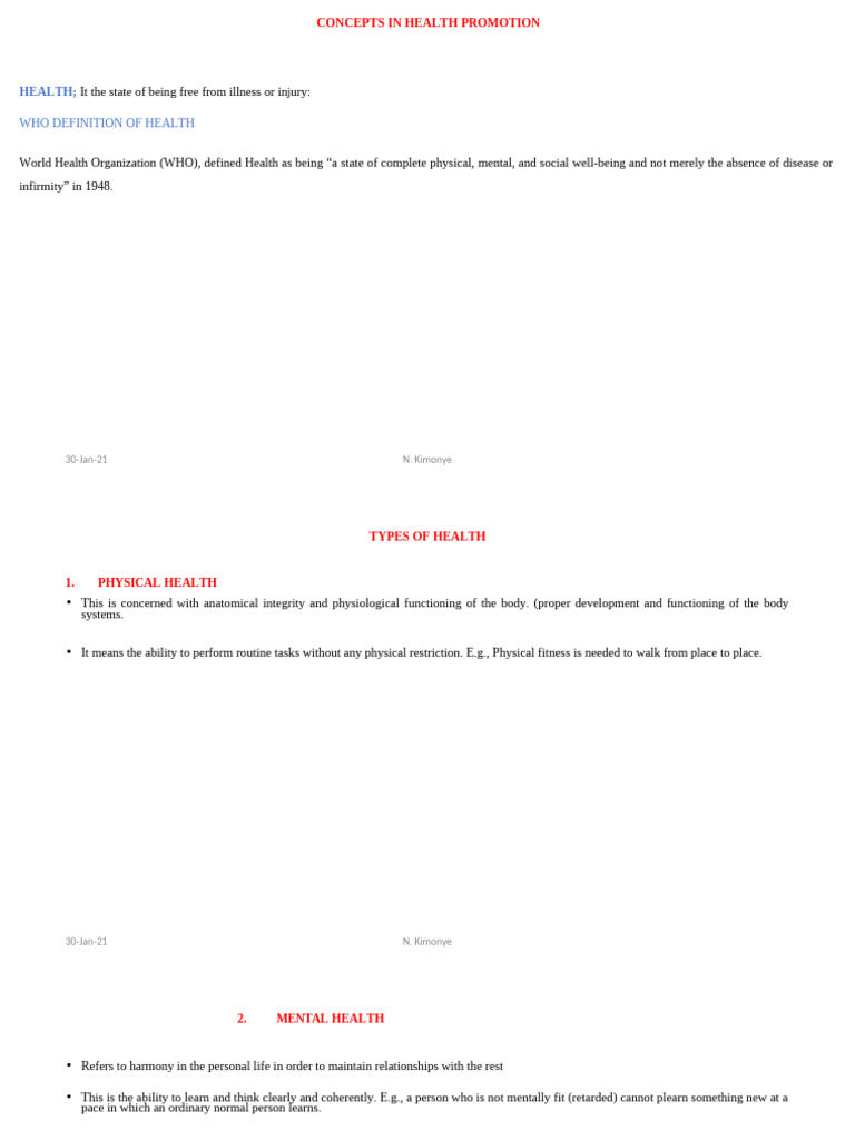 Community Health Promotion Notes (AutoRecovered) | PDF