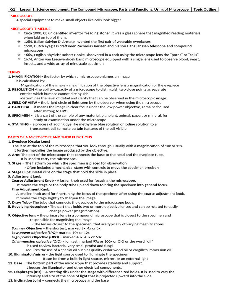 Science 7 Lesson Outline | PDF
