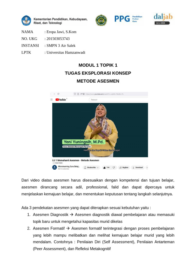 Metode Asesmen | PDF