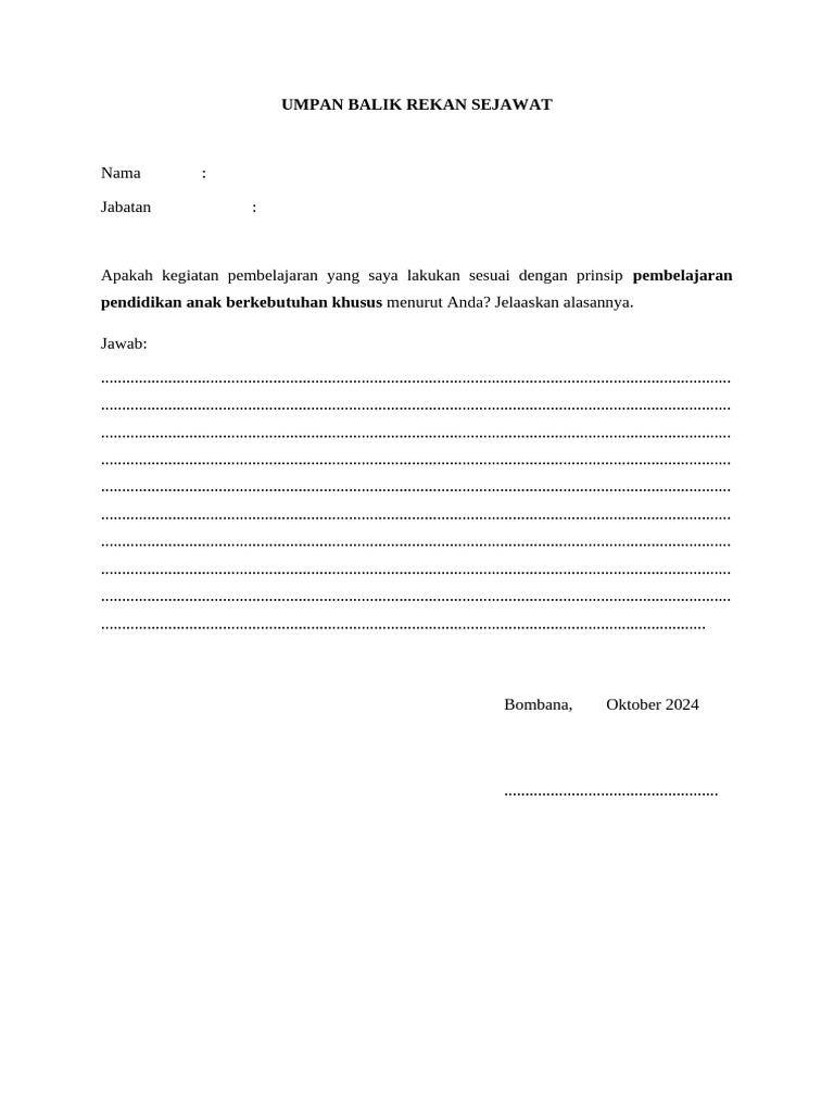 UMPAN BALIK REKAN SEJAWAT Modul 3 | PDF