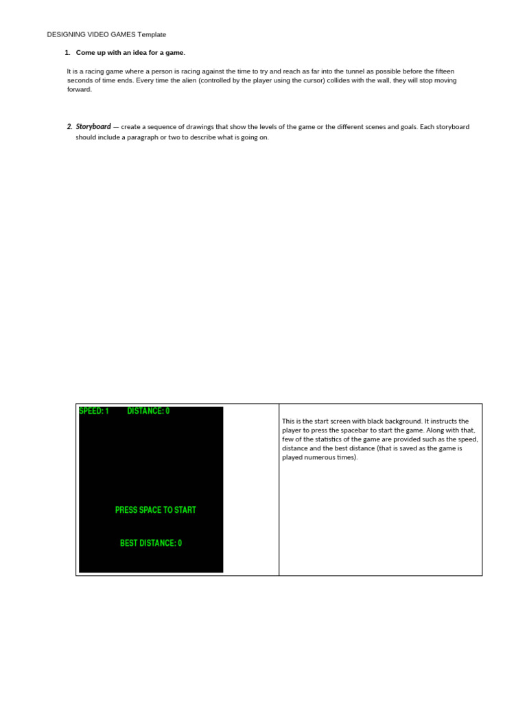 DESIGNING VIDEO GAMES Template | PDF