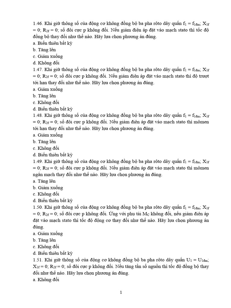 2020-Cau Hoi TĐĐ-trac Nghiem-C2 (AC) | PDF