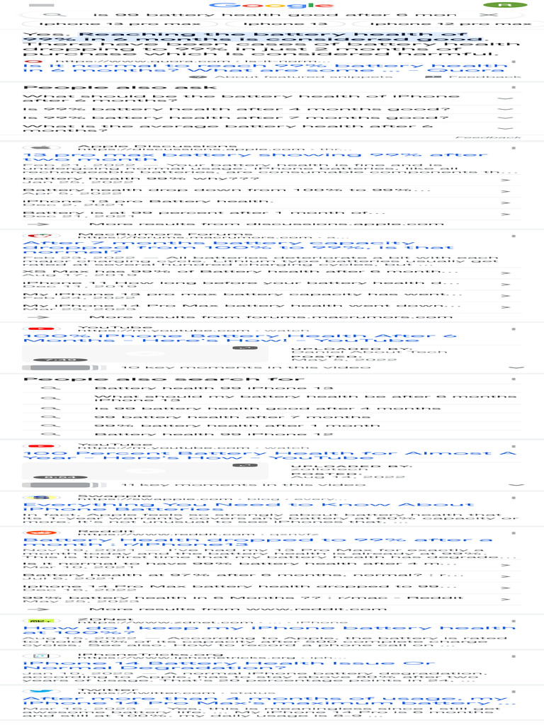 Is 99 Battery Health Good After 6 Months - Google | PDF