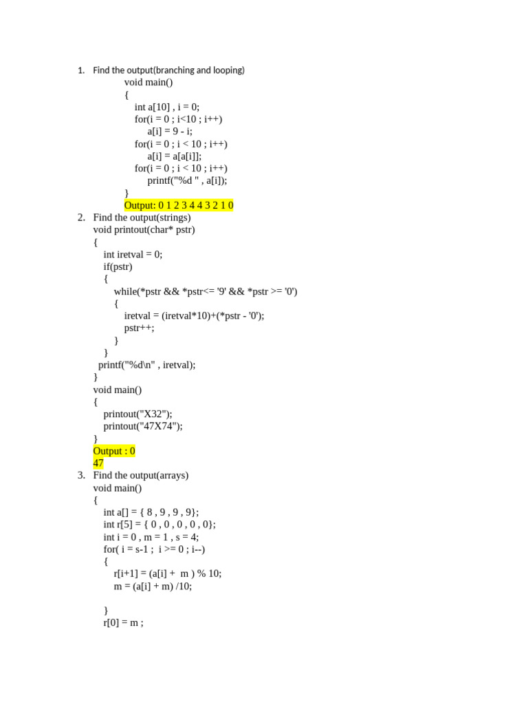 Zoho Round 1 C Aptitude Part2 | PDF