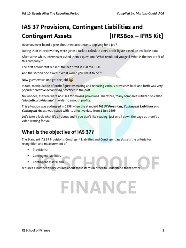 Ias 10 & Ias 37 - Merged | PDF