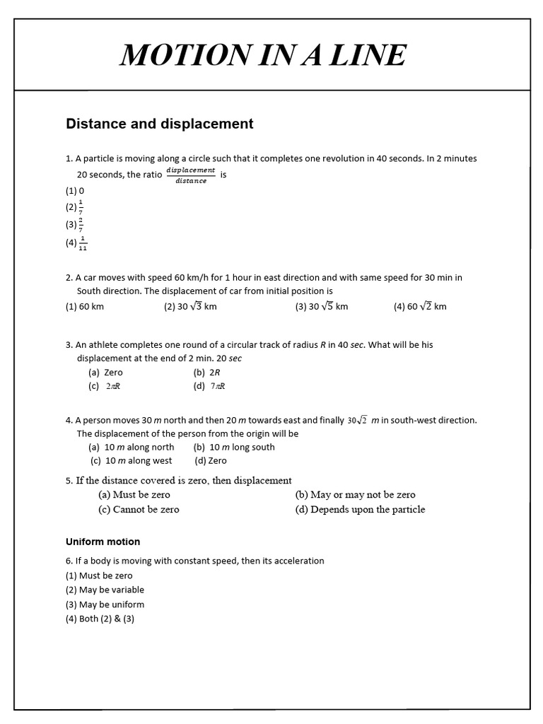 Motion in A Line 66 | PDF