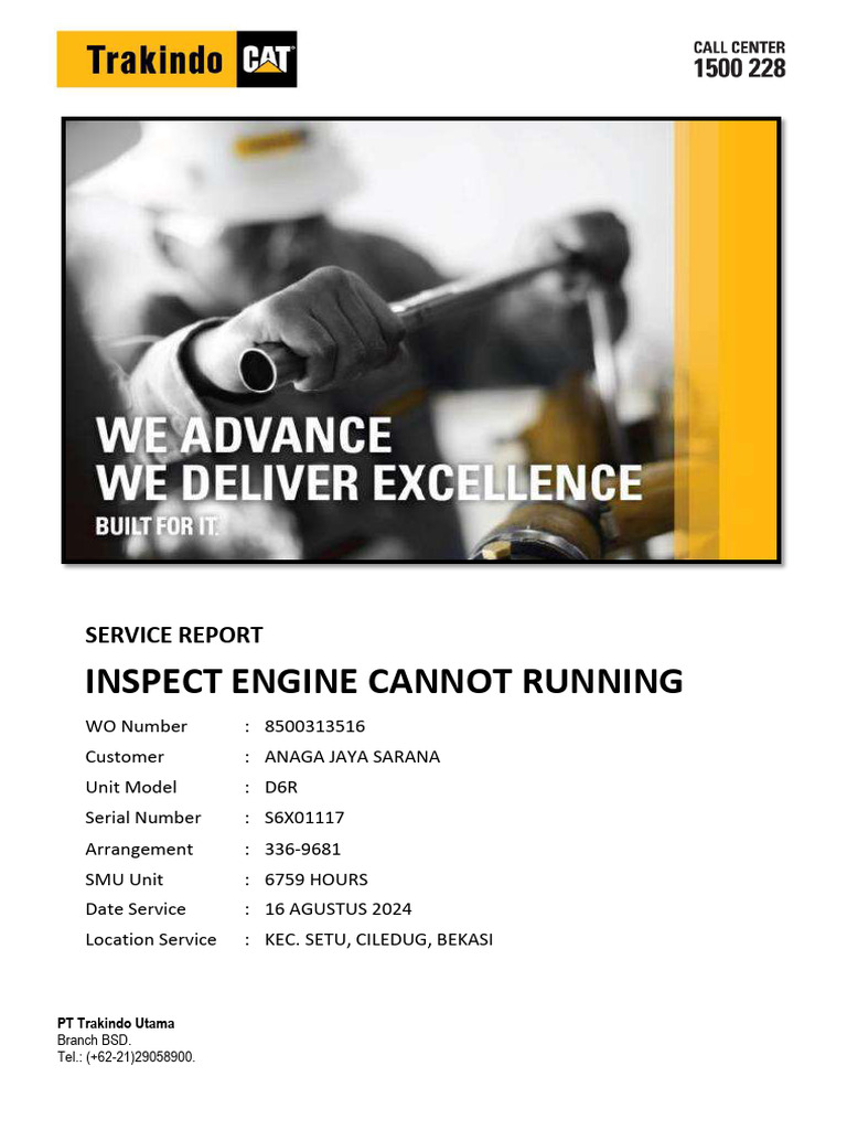 Service Report-8500313516 (TROUBLESHOOT ENGINE CAN'T RUN AND | PDF