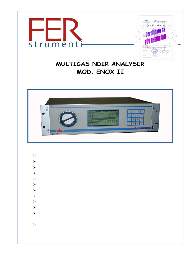 Analizzatore Gas Enox II en | PDF