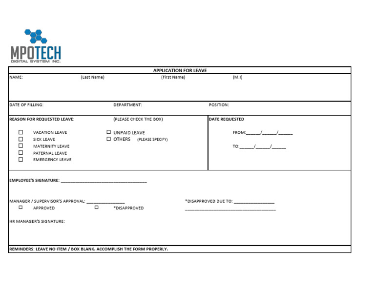 Leave Form | PDF