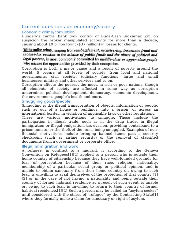 Current Questions On Economy 1 | PDF