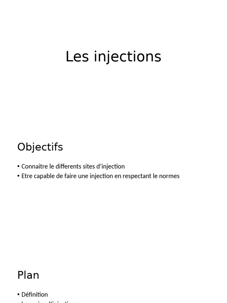Les Injections | PDF