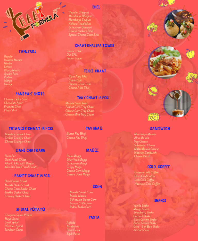 Chaat Formula Menu WR | PDF
