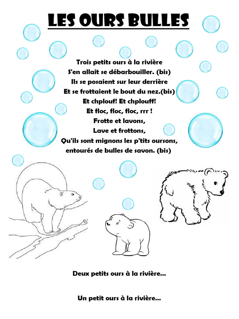 Trois Petits Ours À La Rivière (Texte) | PDF
