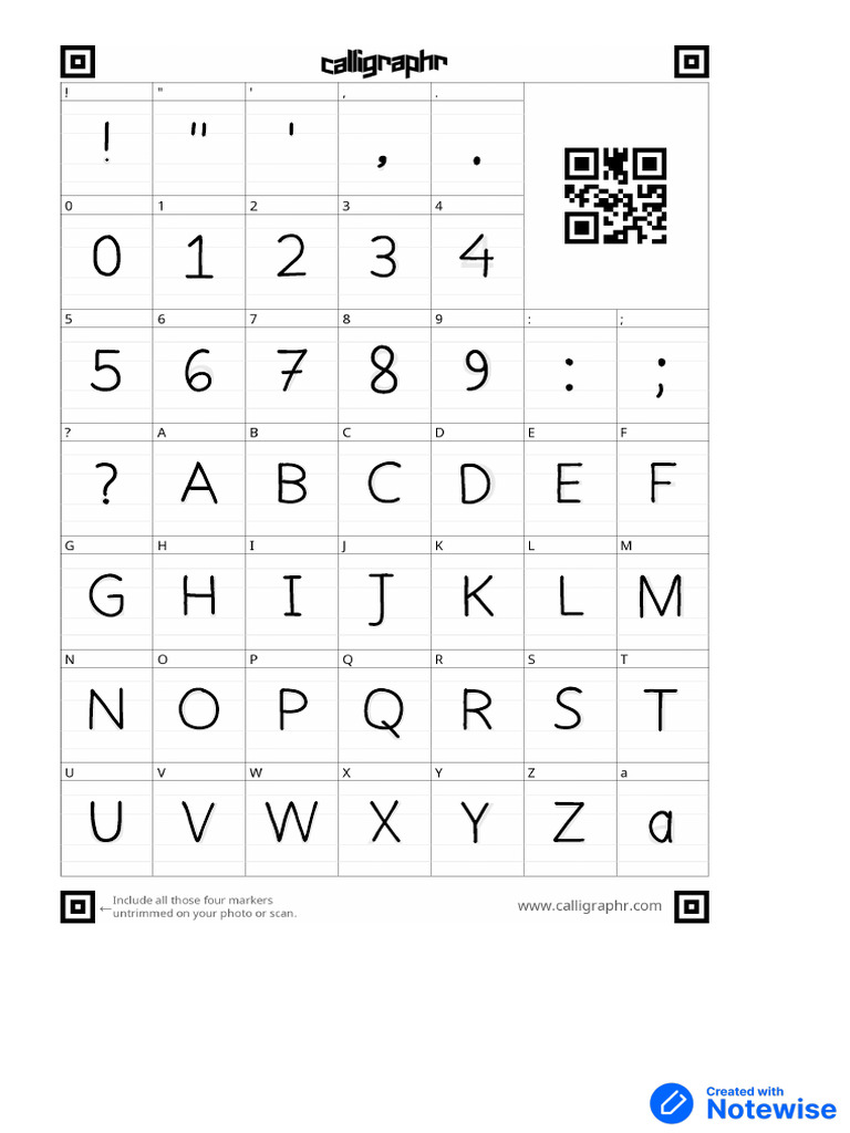 Calligraphr-Templatewithnumbersfilled | PDF