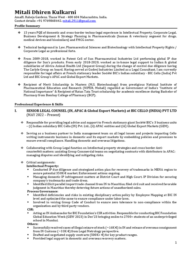 Naukri MitaliDhirenKulkarni (15y 0m) | PDF