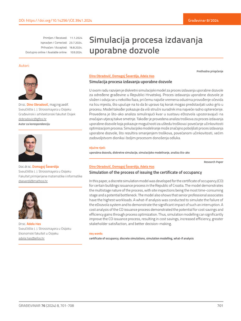 Simulacija Procesa Izdavanja Uporabne Dozvole | PDF