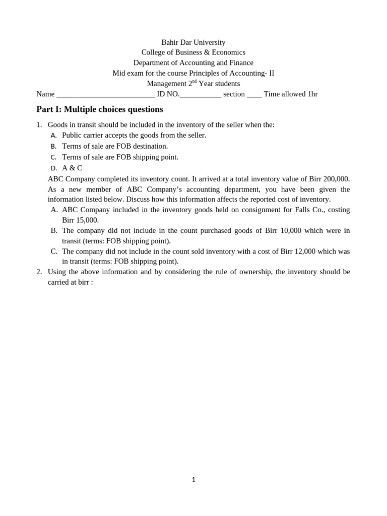 PA II Mid Exam-edited | PDF PA II Mid Exam-edited | PDF
