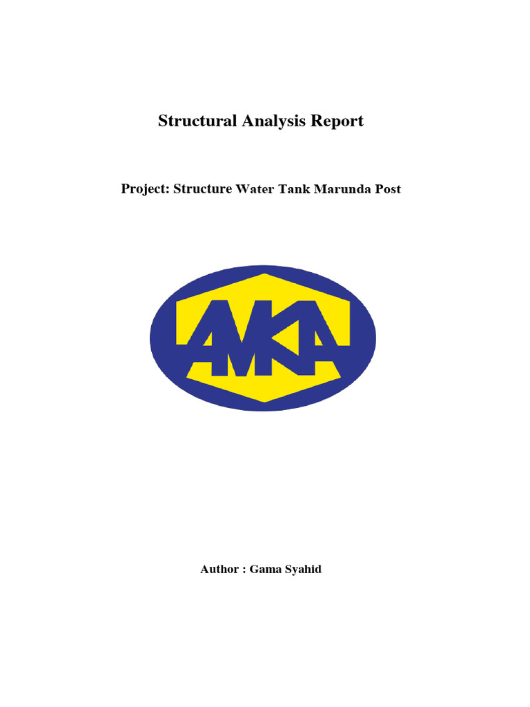 Water Tank Structural Analysis Report | PDF