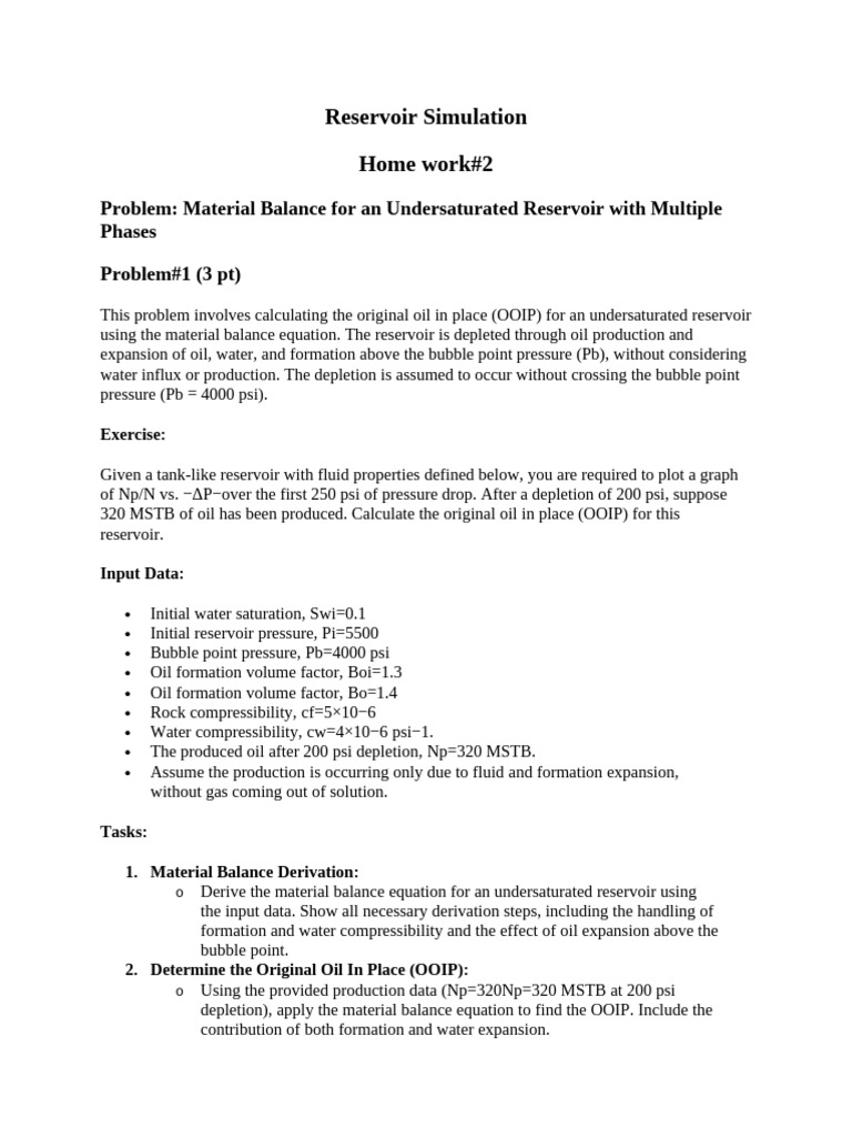 HW#2_Reservoir_simulation | PDF