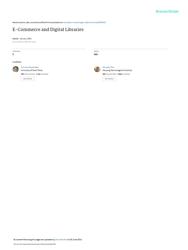 E-Commerce and Digital Libraries | PDF