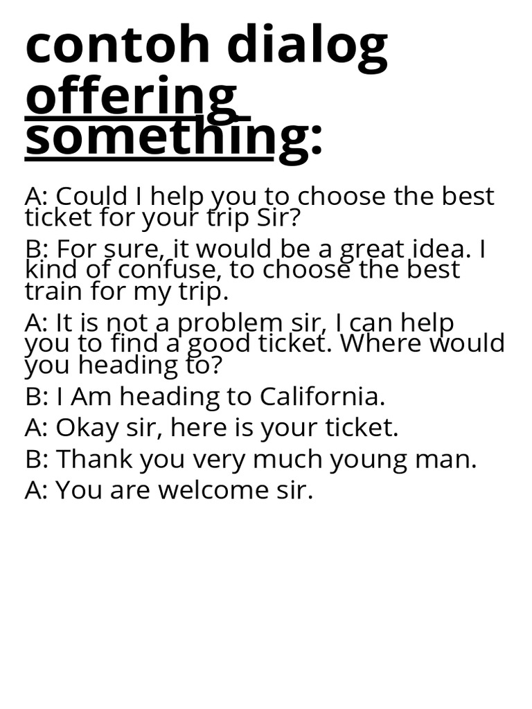 Contoh Dialog | PDF