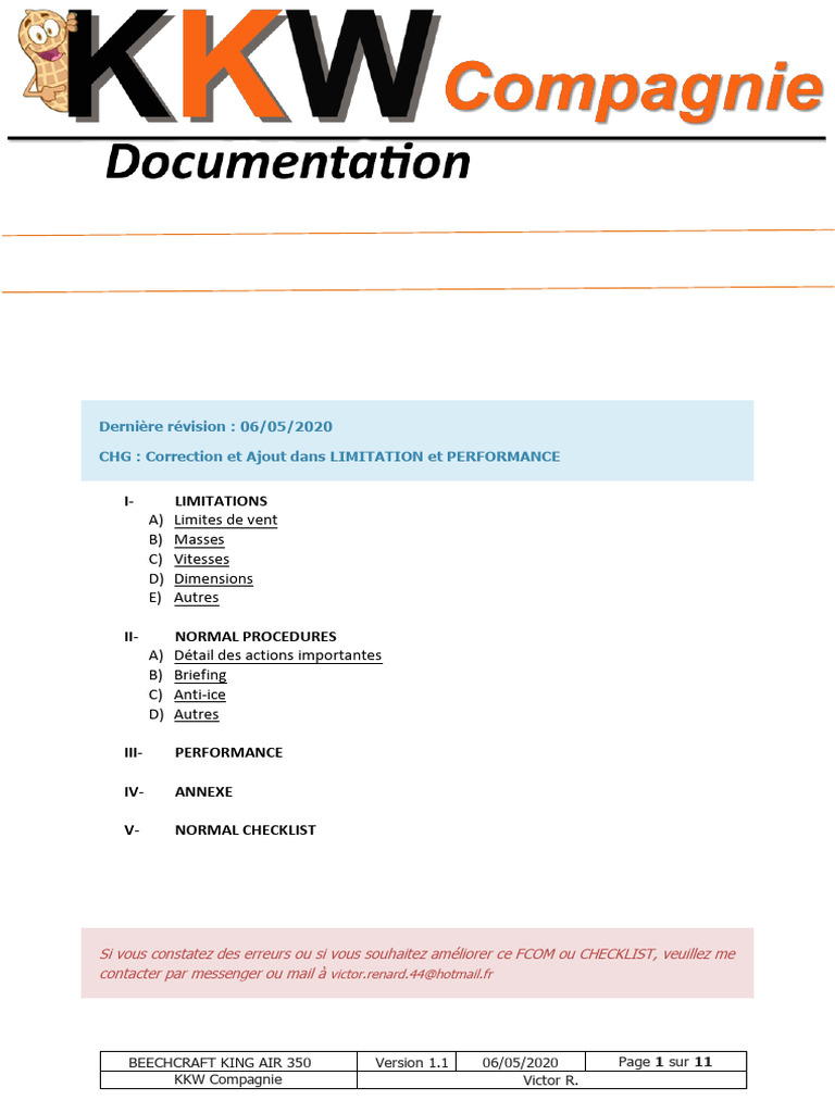 Fcom b350 KKW Checklist v1062014585605.1 | PDF