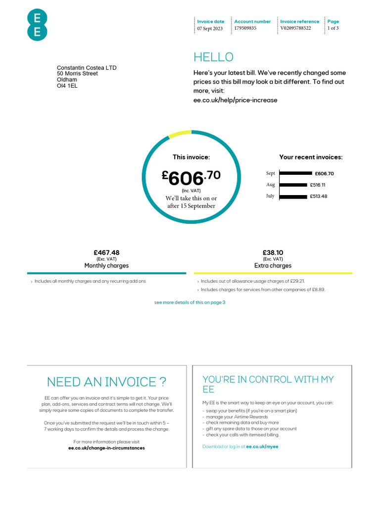 EE Invoice TCPR | PDF