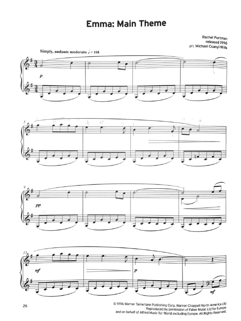 Emma - Main Theme | PDF