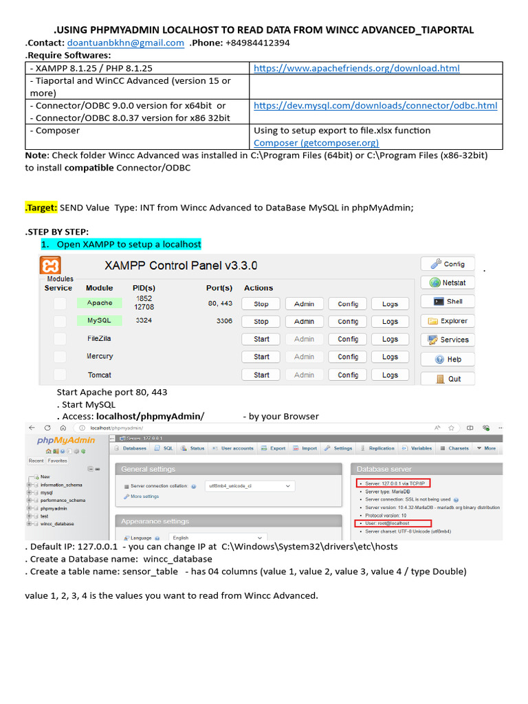 MySQL PhpAdmin vs Tiaportal Wincc Advanced | PDF