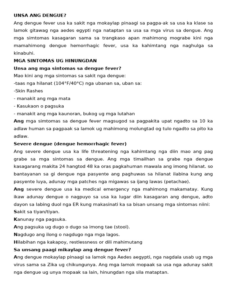 Dengue Iec | PDF | Animal Diseases | Science & Mathematics
