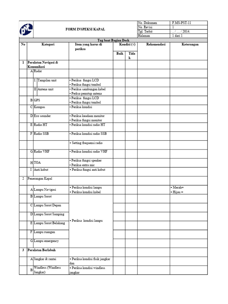 Inspeksi Deck Tongkang | PDF Inspeksi Deck Tongkang | PDF