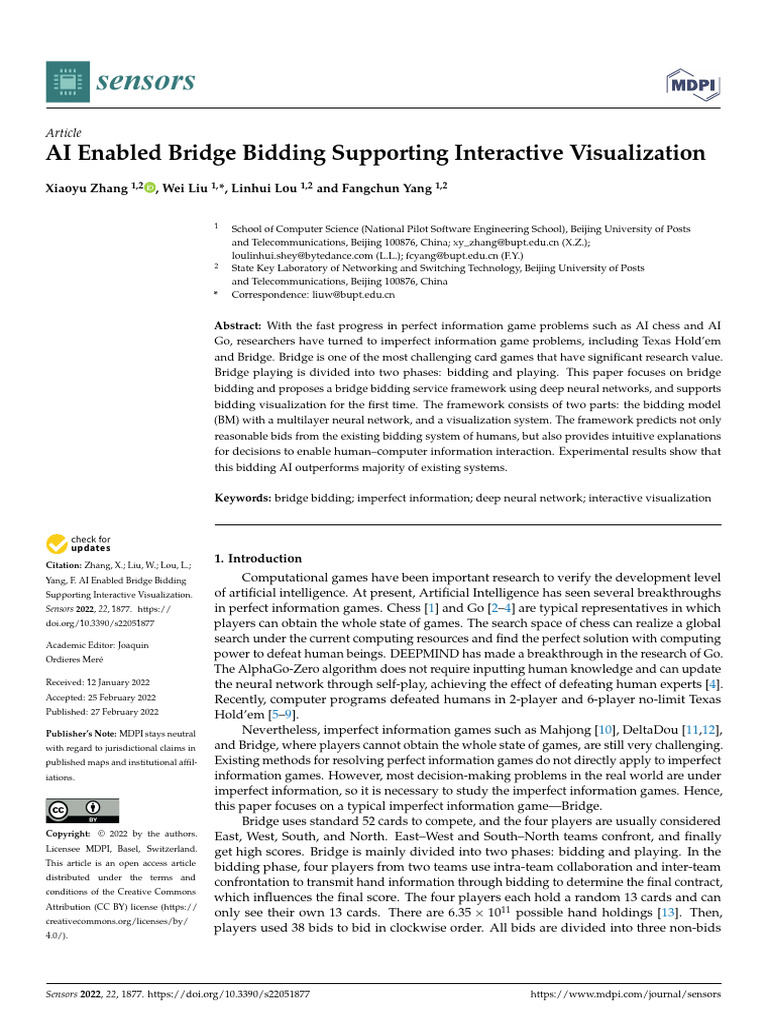 AI Enabled Bridge Bidding Supporting Interactive V | PDF