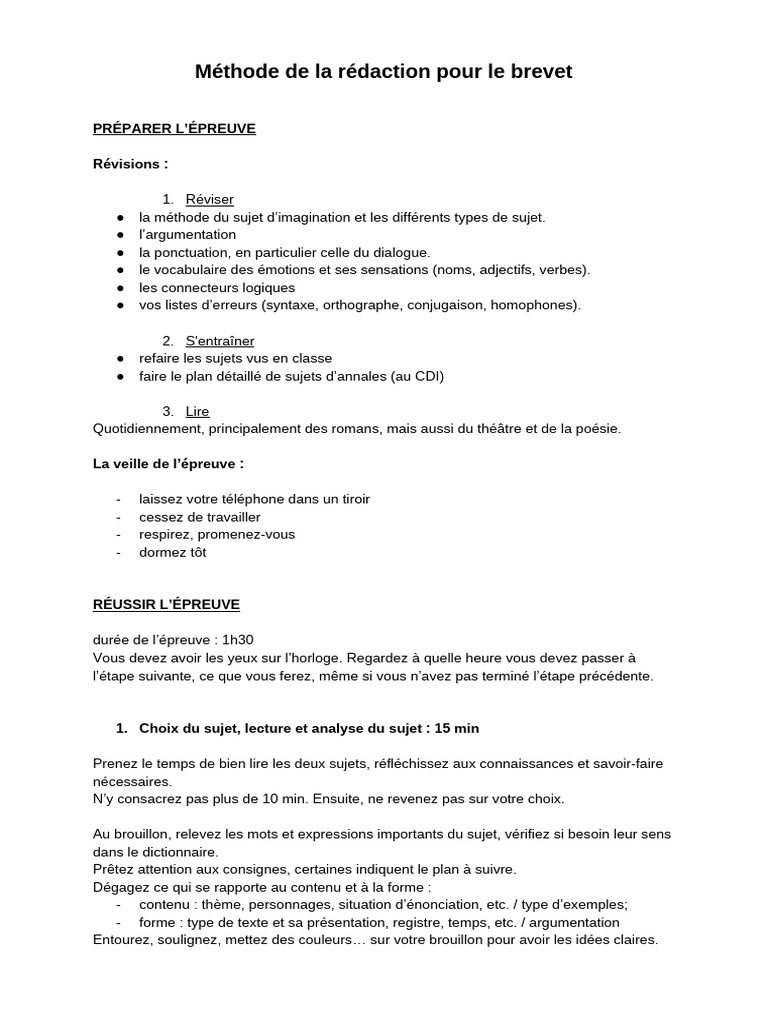 Méthode de La Rédaction Au Brevet | PDF