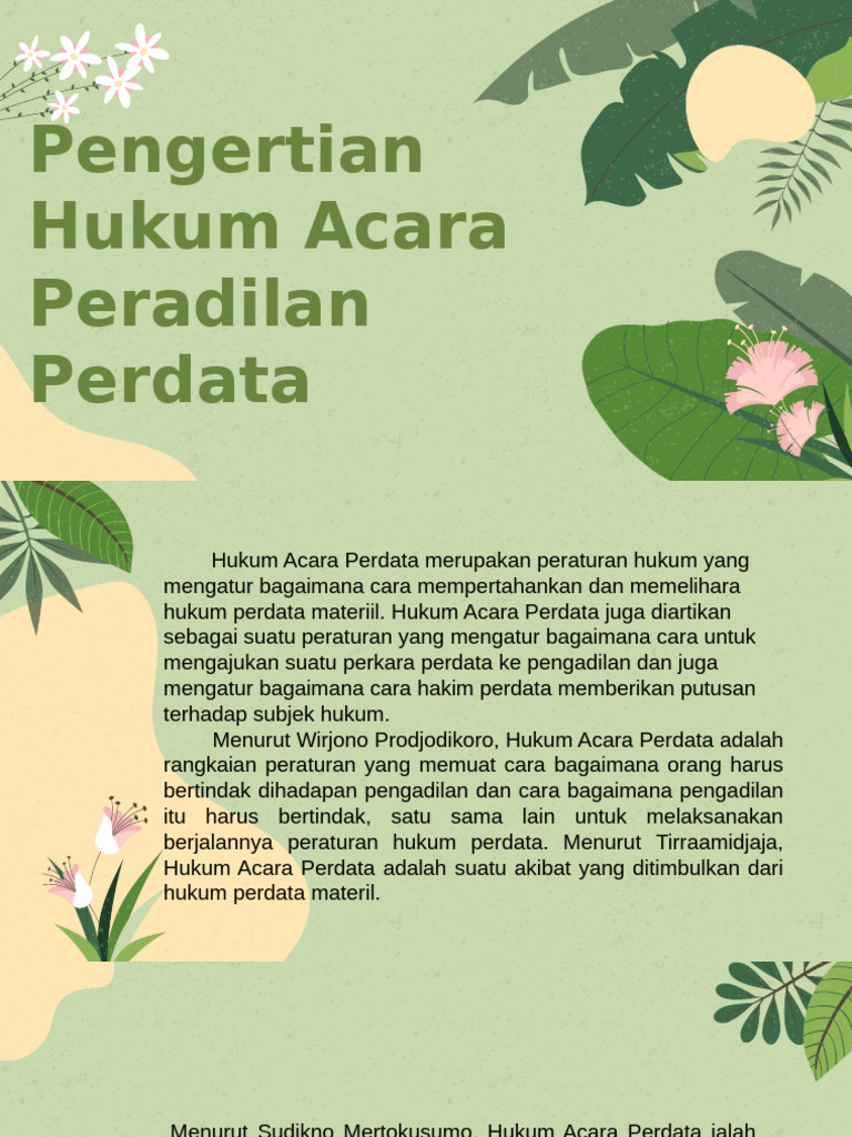 Pengertian Hukum Acara Perdata | PDF