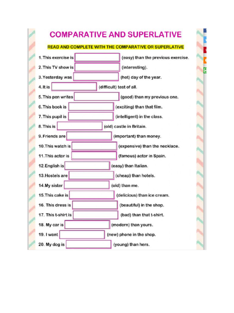 Comparative Superlative | PDF