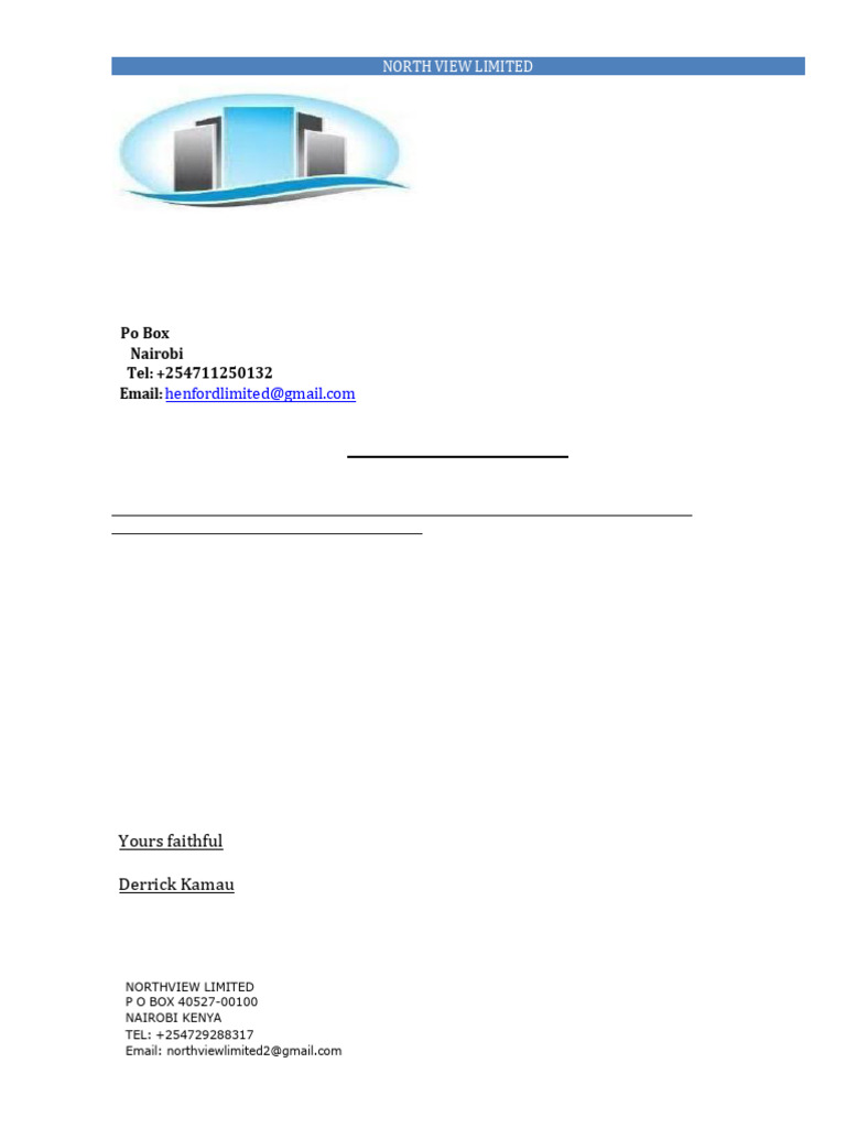 Henford LTD: Po Box Nairobi Tel: +254711250132 Email | PDF